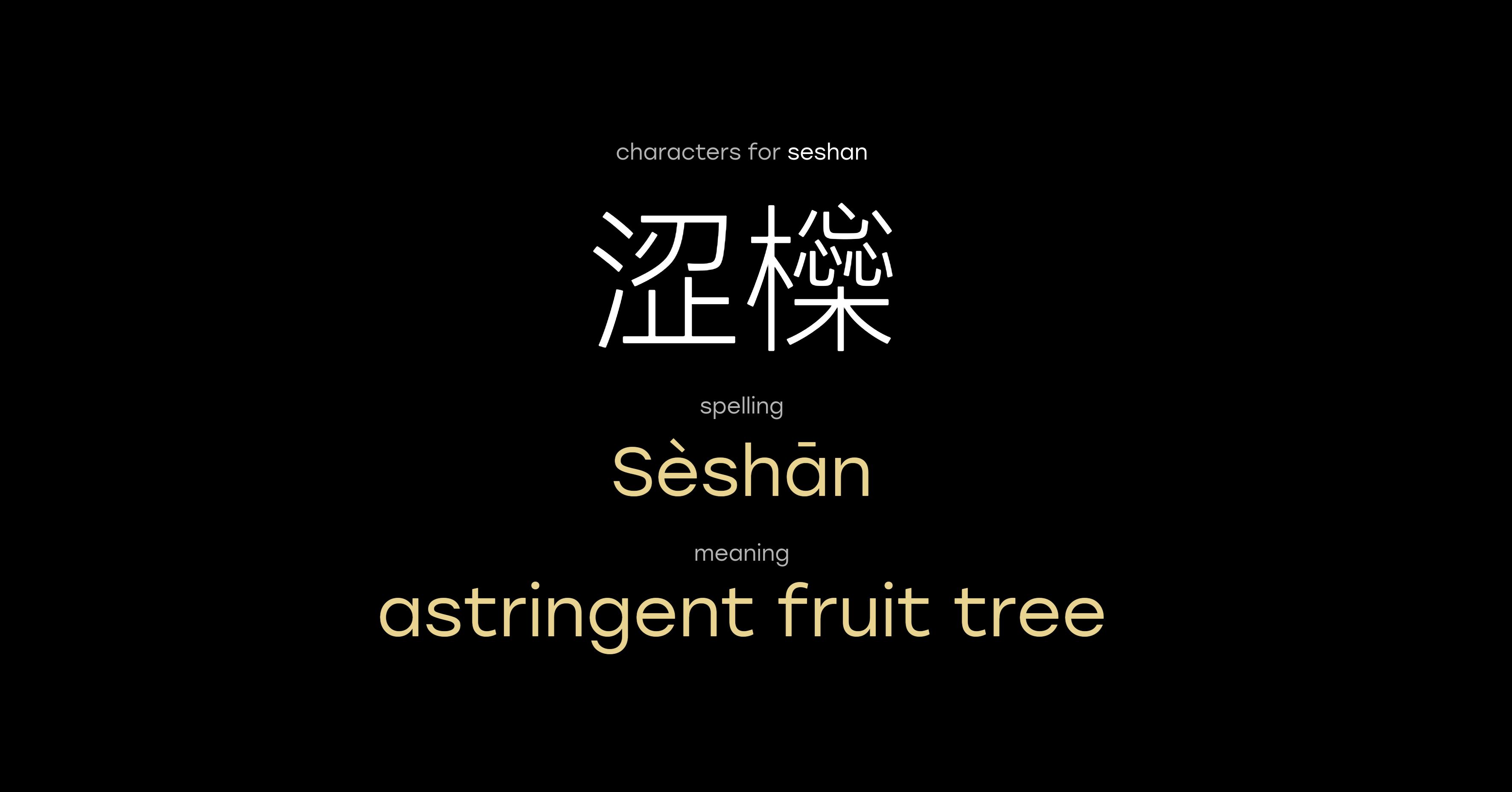 Meaning of name Seshan in Chinese | Laoshi