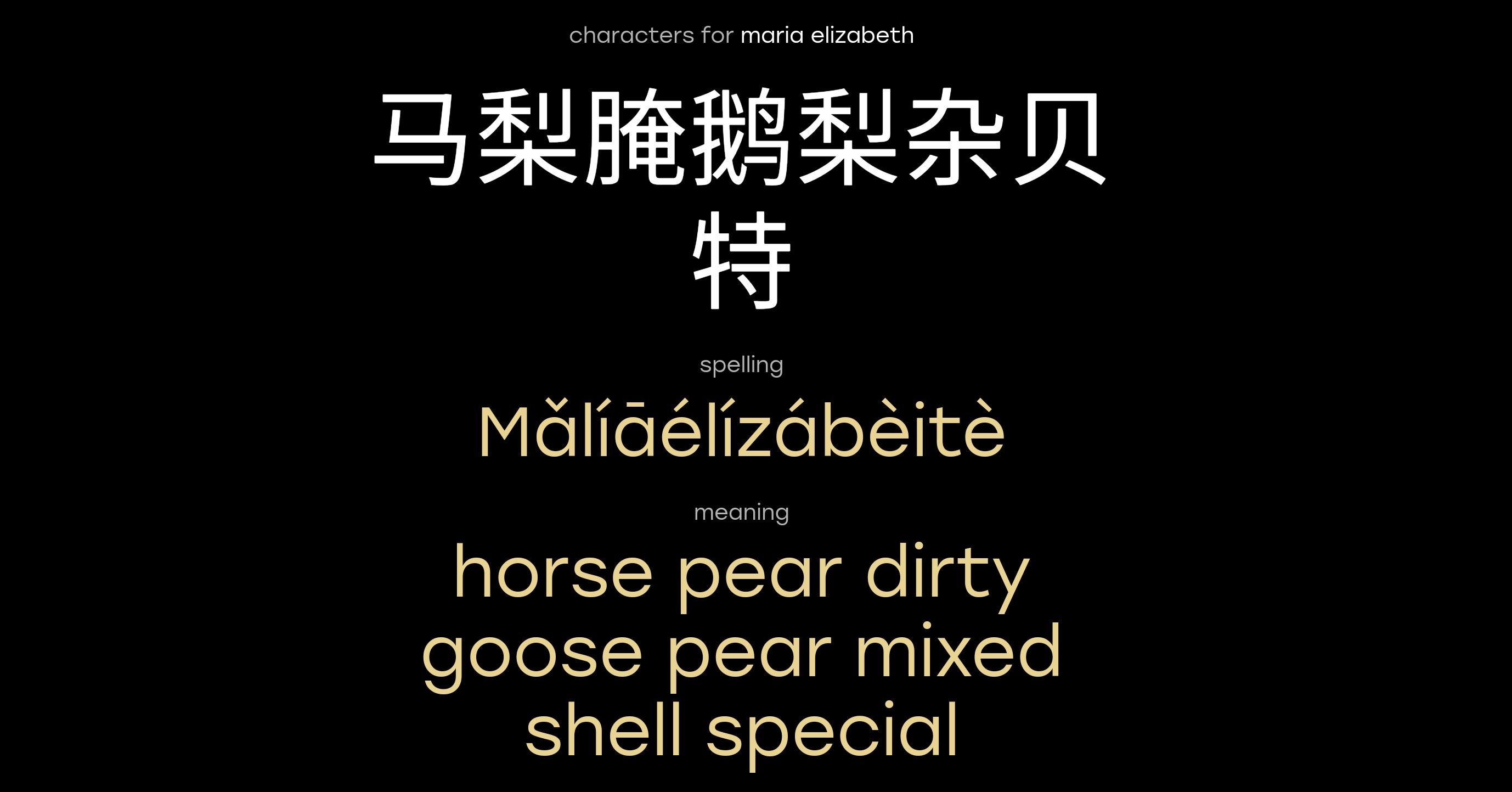 The Name Maria In Chinese