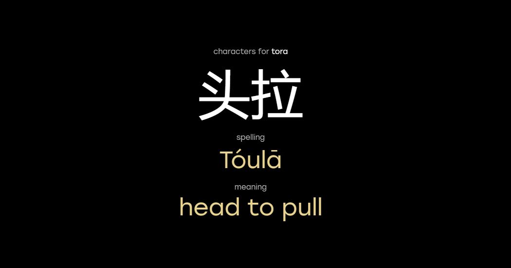 Meaning of name Tora in Chinese | Laoshi