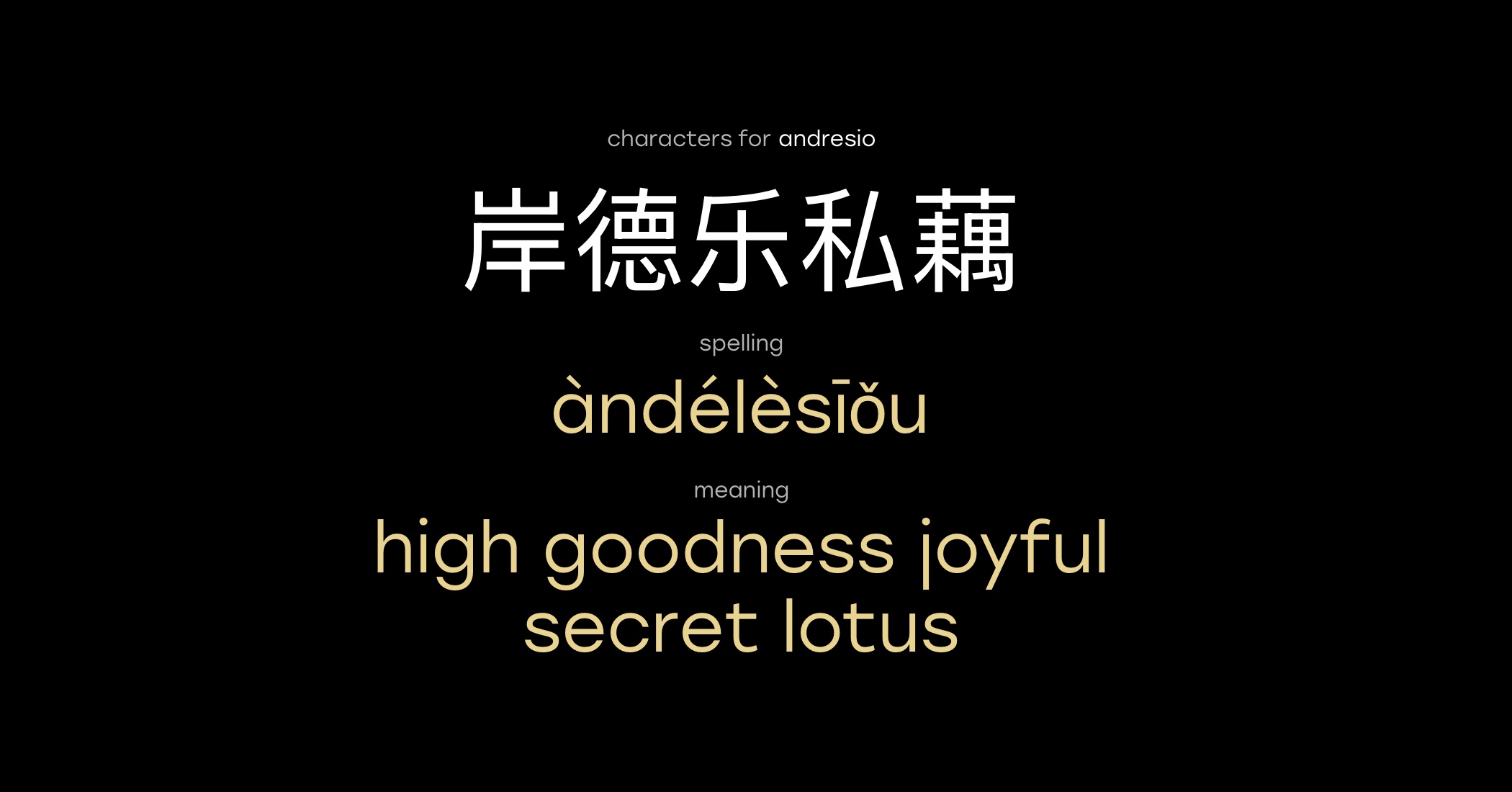 Meaning of name Andresio in Chinese | Laoshi