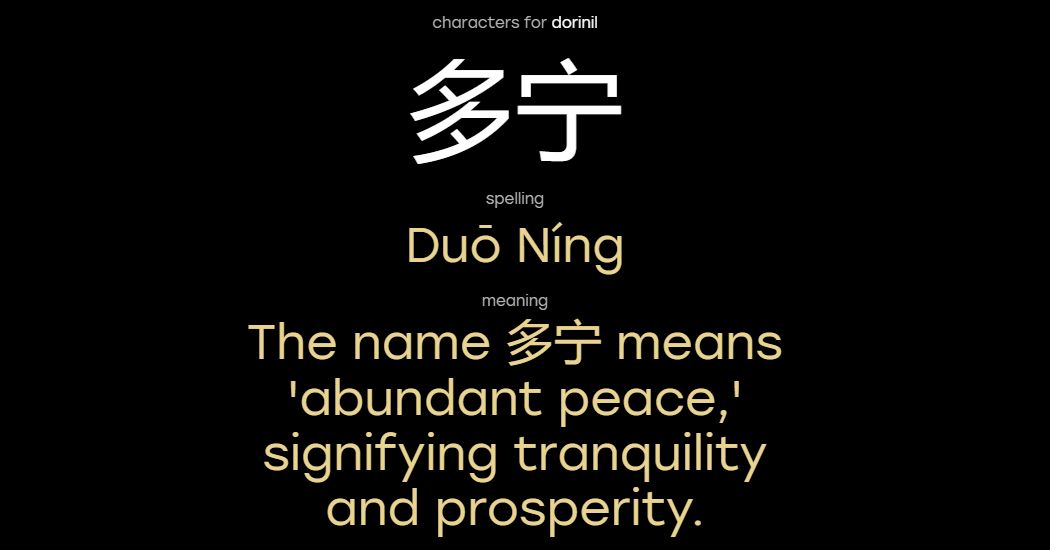 Meaning of name Dorinil in Chinese | Laoshi
