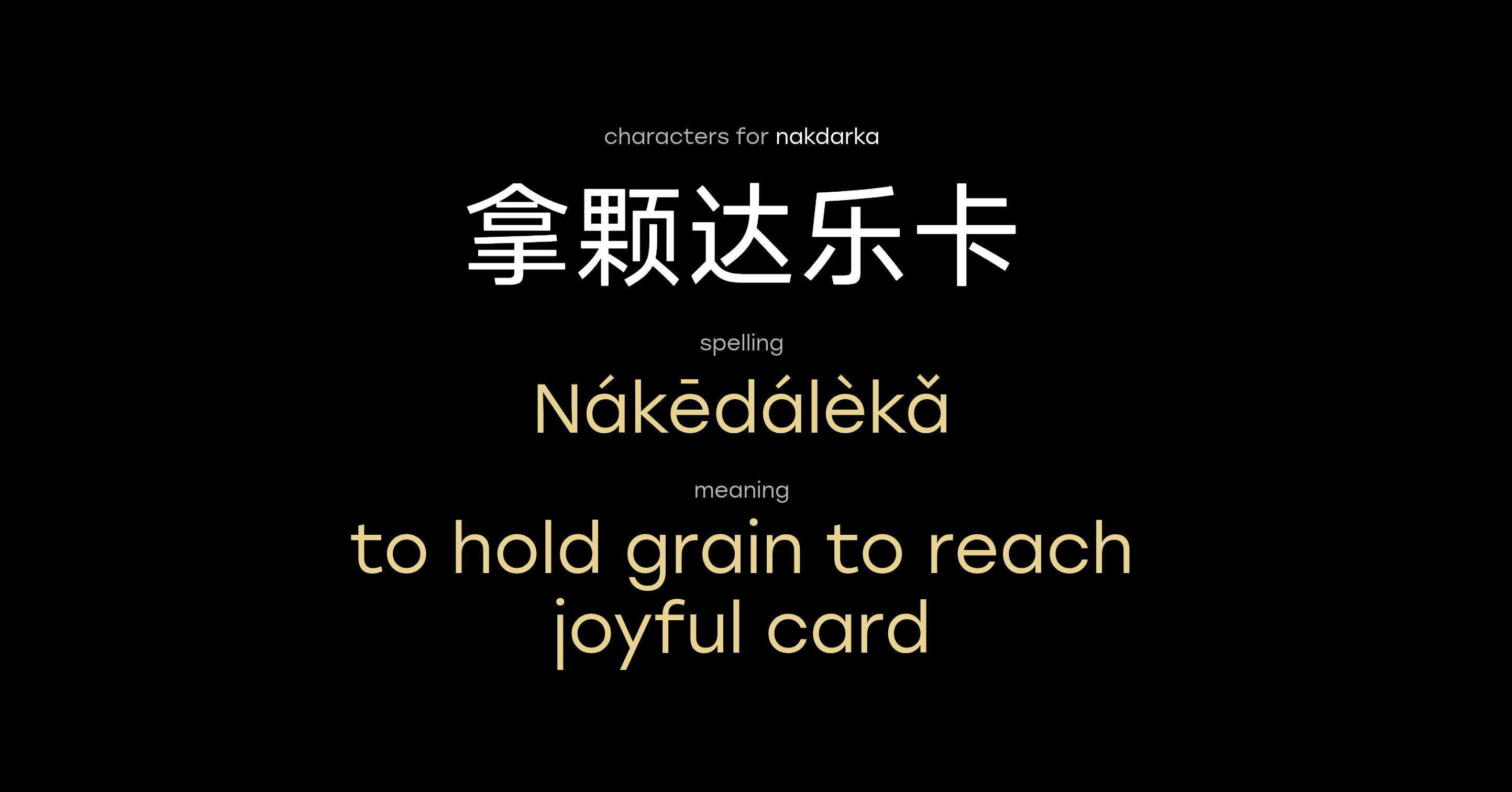 Meaning of name Nakdarka in Chinese | Laoshi