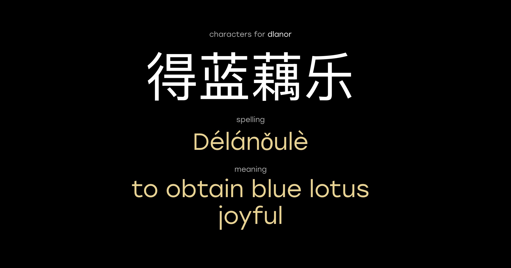 Meaning of name Dlanor in Chinese | Laoshi