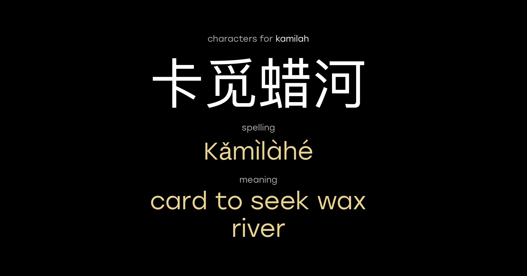Meaning of name Kamilah in Chinese | Laoshi