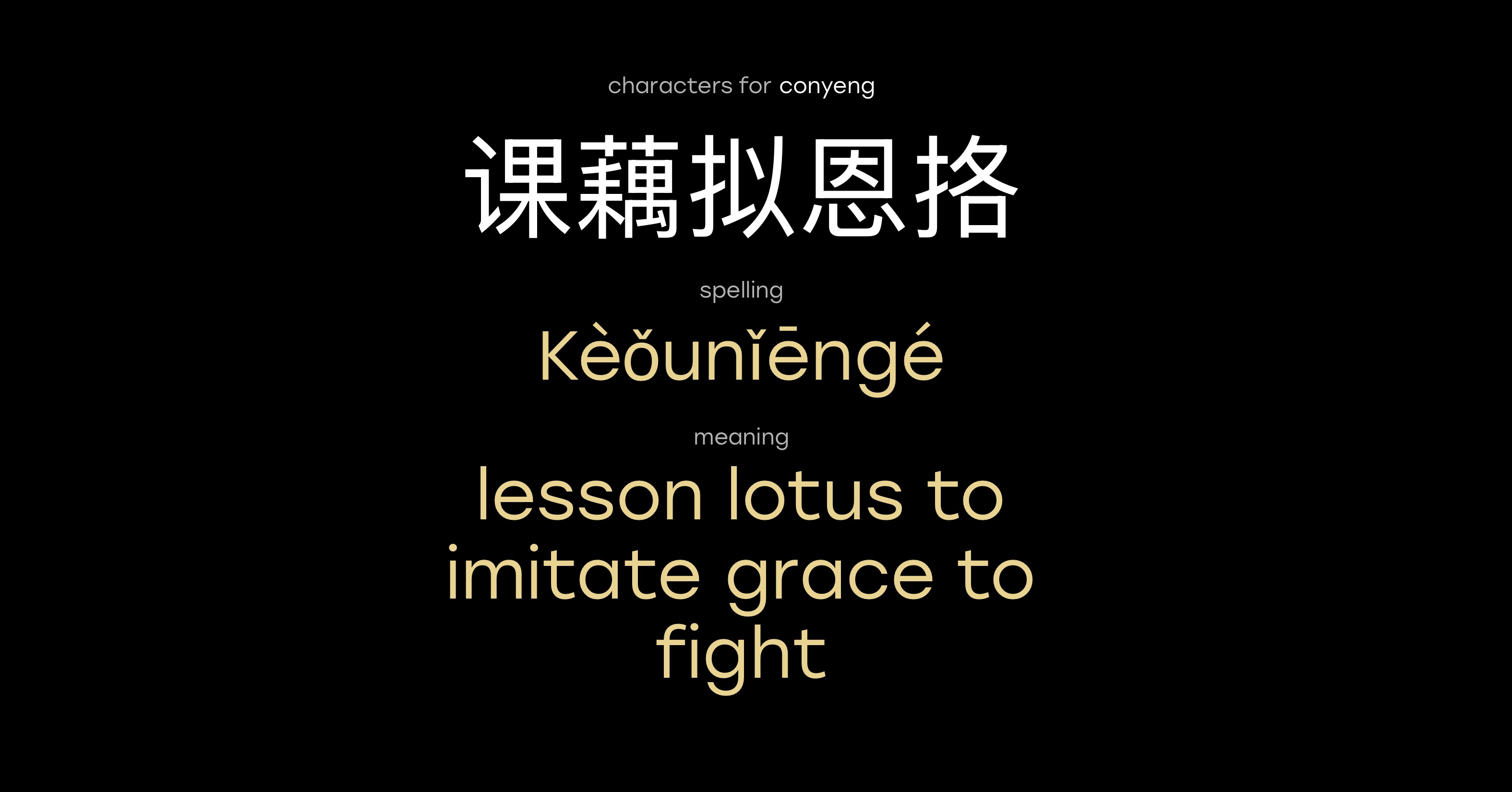 Meaning of name Conyeng in Chinese | Laoshi