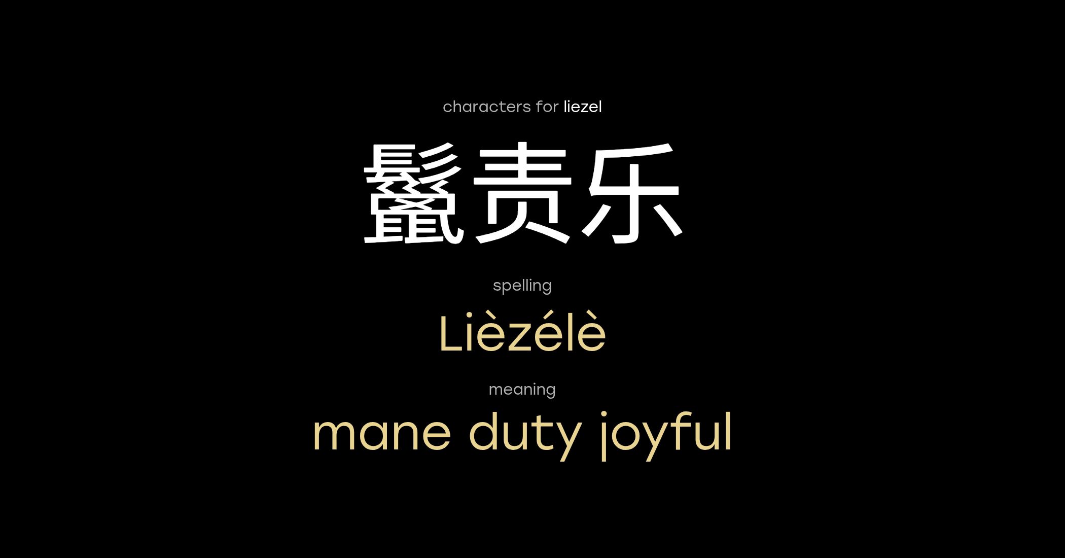 Meaning of name Liezel in Chinese | Laoshi